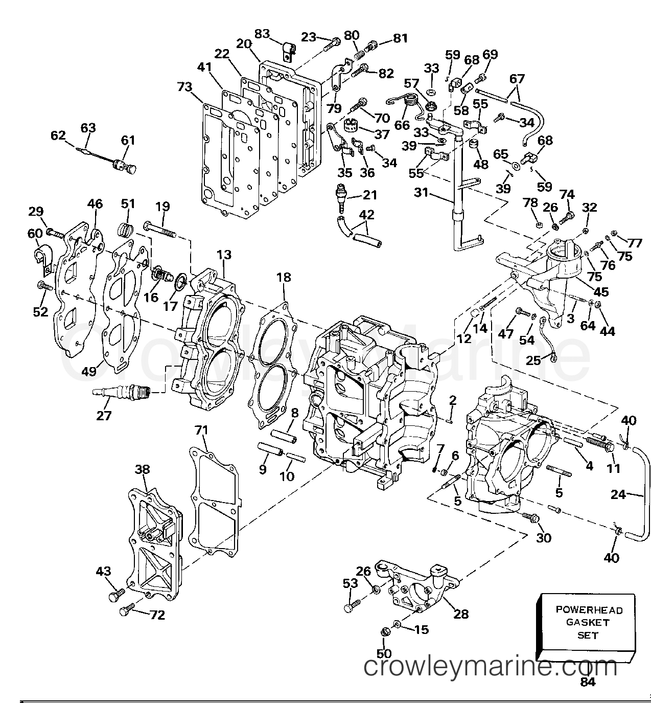 CYLINDER & CRANKCASE - 1989 Outboard 30 E30ELCED | Crowley Marine