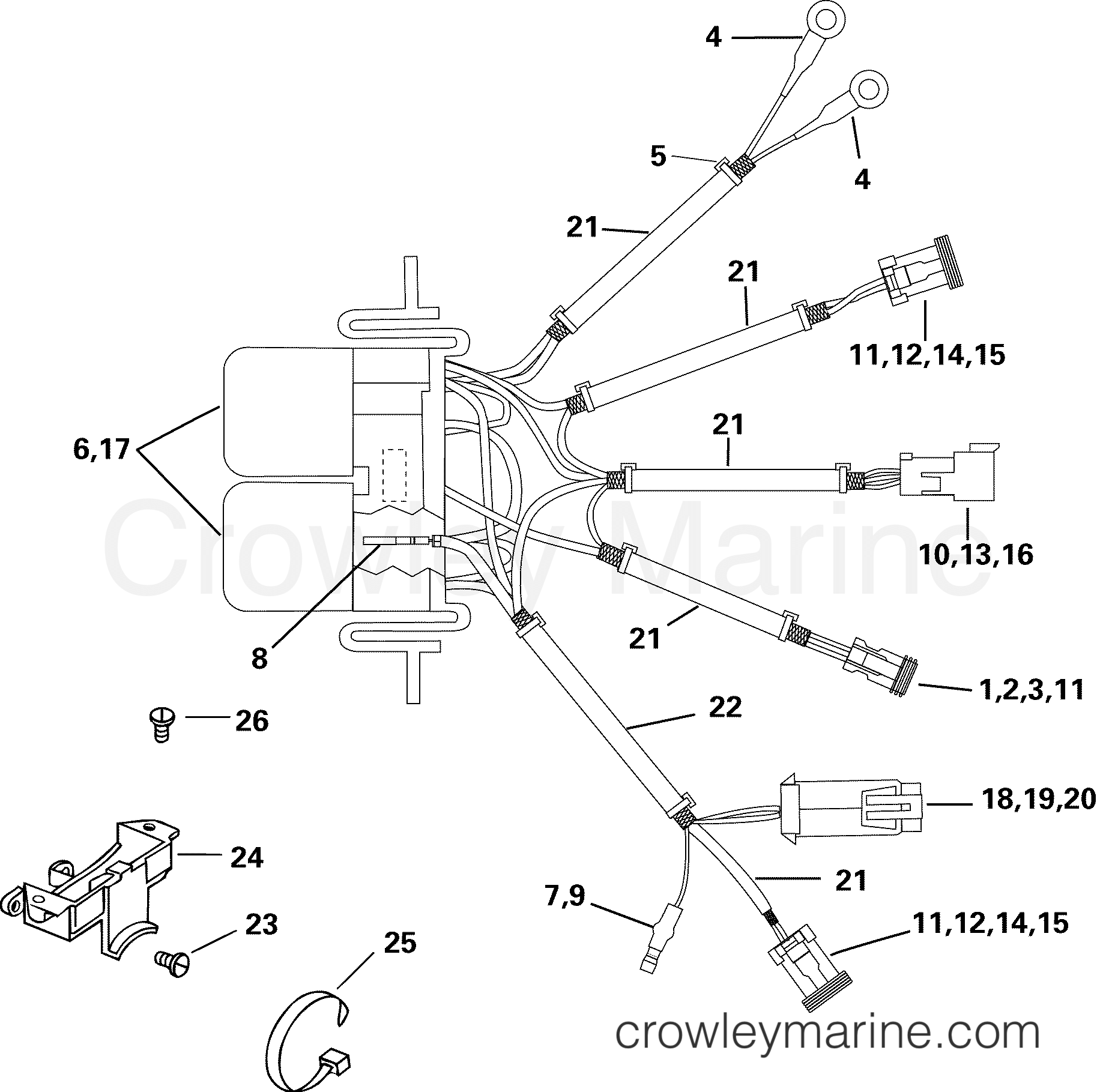 POWER TRIM AND TILT ELECTRICAL - 2004 Outboard 115 J115GLSRC | Crowley ...