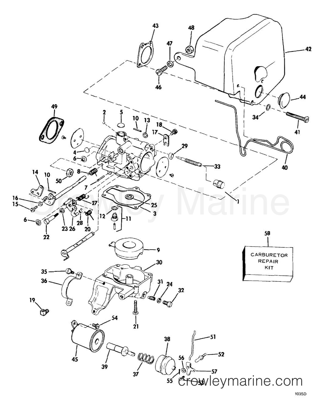 CARBURETOR - 1978-1979 Sail Drive 1.5L 15S11C | Crowley Marine