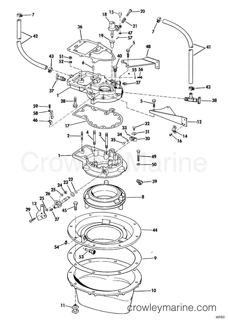 INTERMEDIATE HOUSING - 1978-1979 Sail Drive 1.5L 15S11C | Crowley Marine