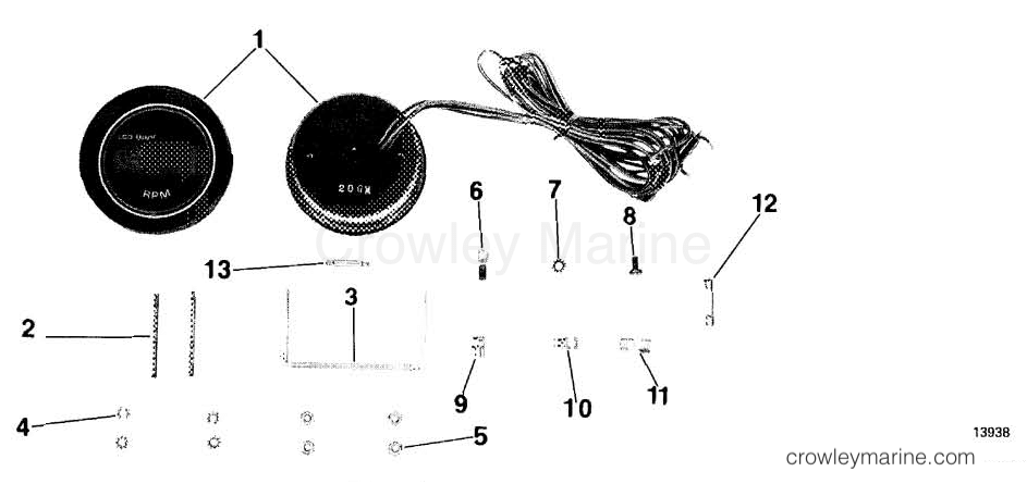 QUARTACH√¢ TACHOMETER - FLUSH MOUNT - DIGITAL - NON-PLUG IN - 1988 ...