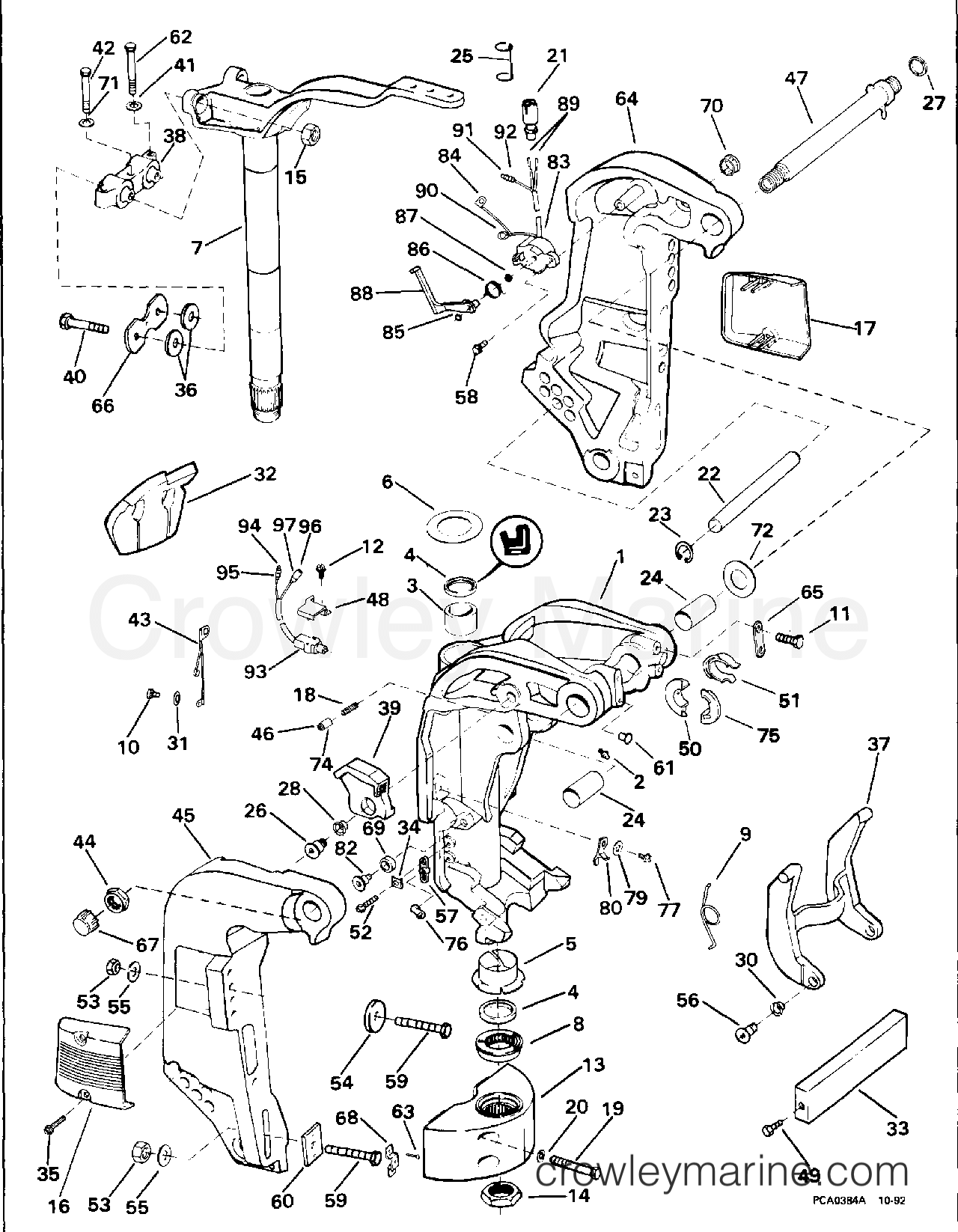 MIDSECTION - POWER TRIM/TILT - 1994 Outboard 70 E70TLERV | Crowley Marine