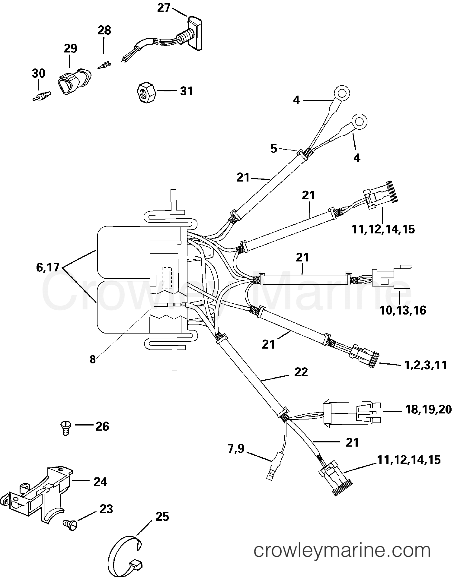POWER TRIM AND TILT ELECTRICAL - 2003 Outboard 150 J150CXSTA | Crowley ...