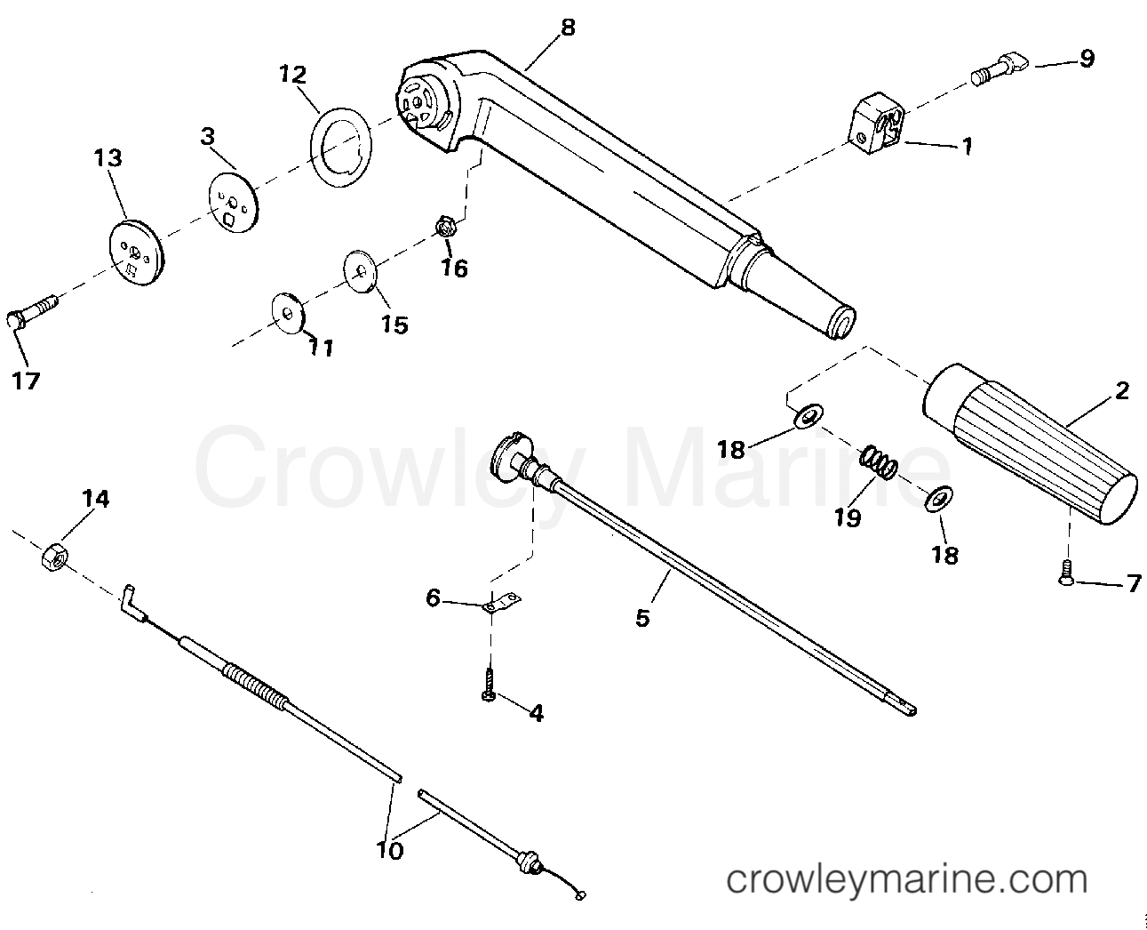 TILLER ARM - 1992 Outboard 4 E4RENM | Crowley Marine