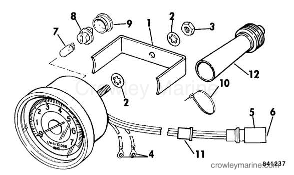 TACHOMETER KIT - PLUG IN - 1985 Rigging OMC Sea Drive All Models ...