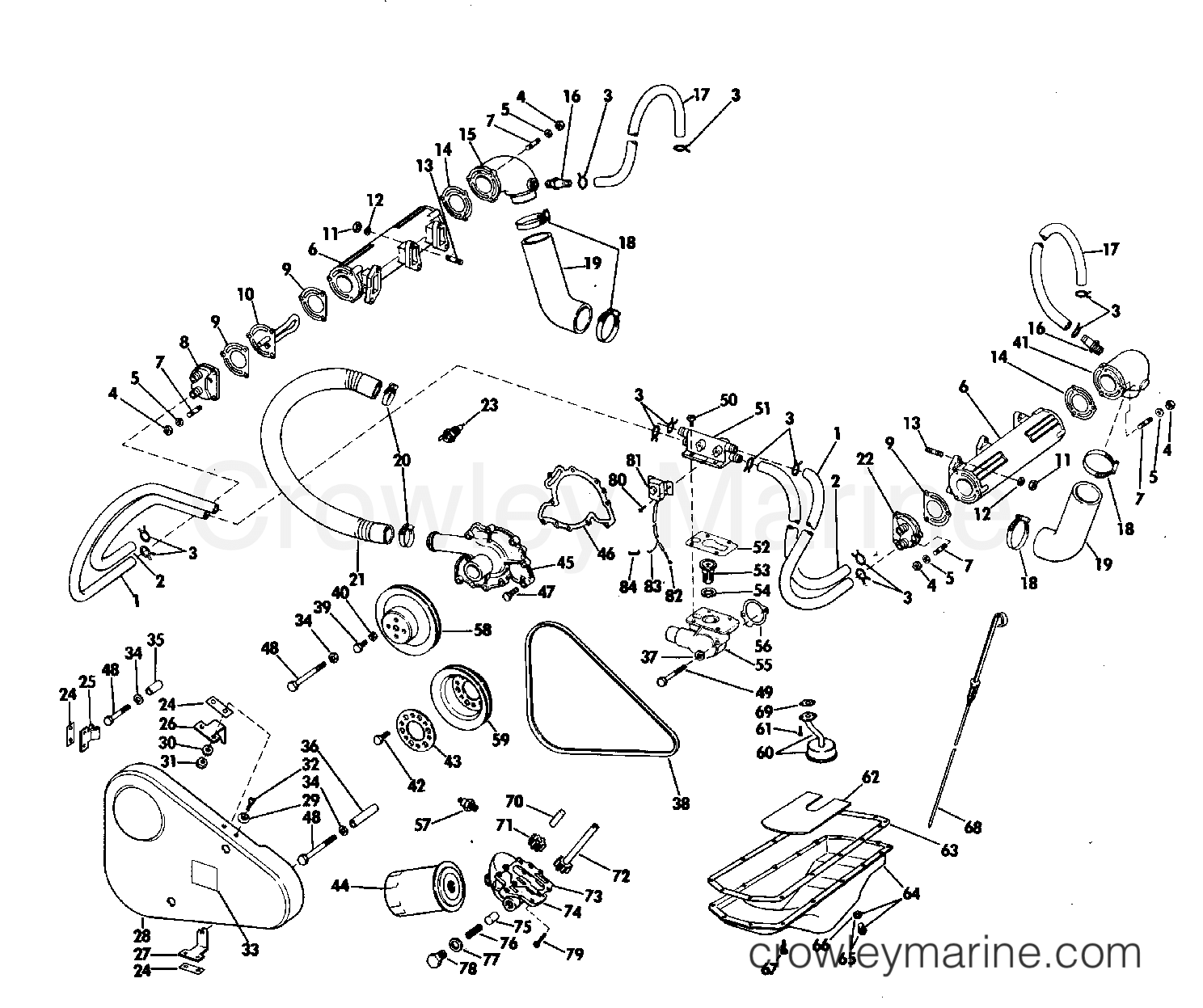 COOLING AND OILING GROUP 155 HP - 1969 Stern Drive 155 HUTM-69M ...