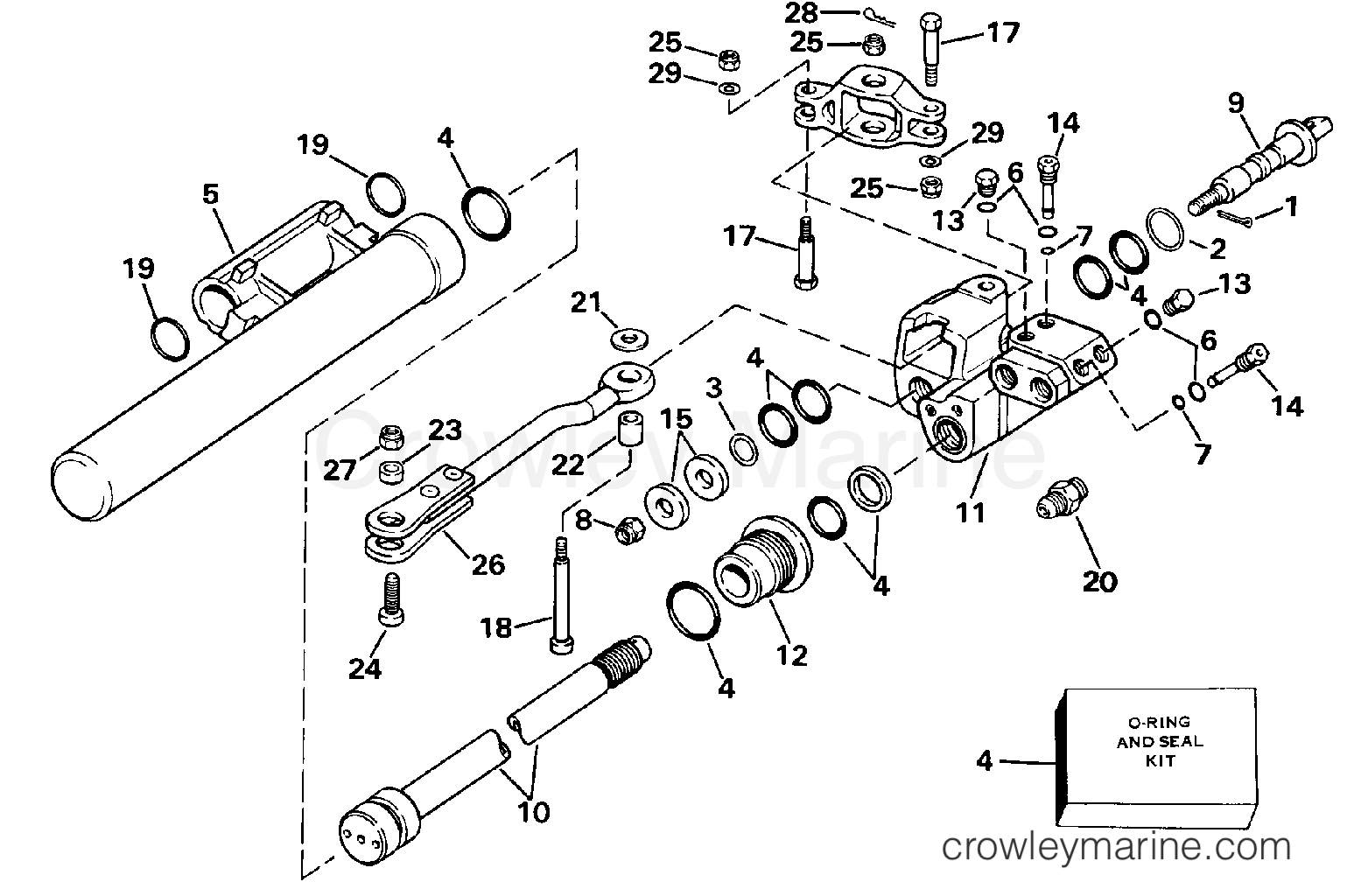 CYLINDER & VALVE ASSEMBLY - 1989 Outboard 185 E185ESXW | Crowley Marine