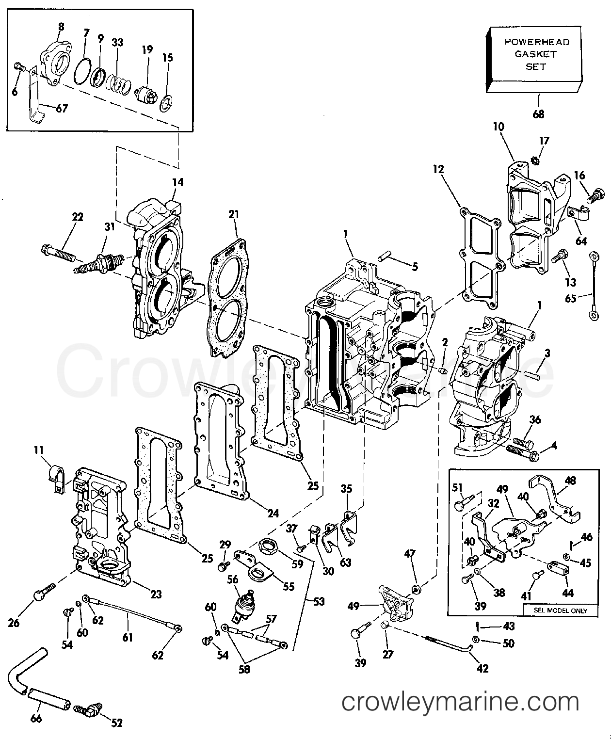 CYLINDER & CRANKCASE - 1989 Outboard 15 TE15RLCEC | Crowley Marine