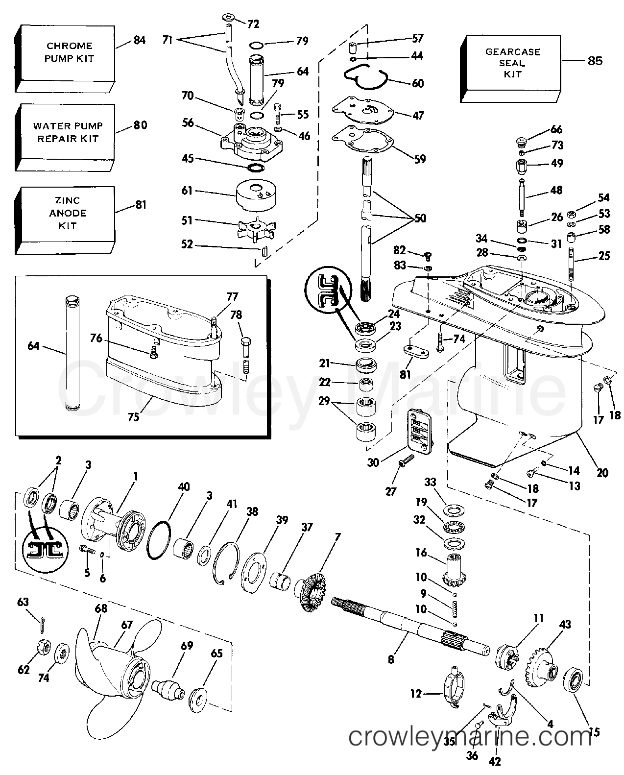 GEARCASE - 1987 Outboard 30 J30RCUB | Crowley Marine