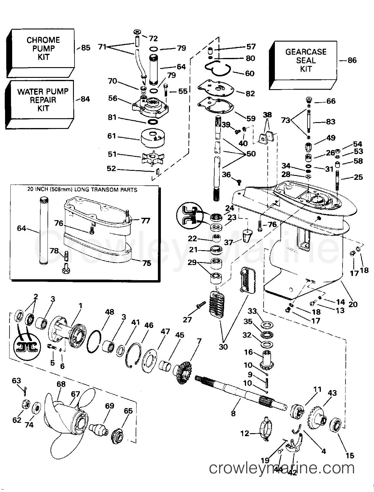GEARCASE - 1996 Outboard 20 E20CRLEDA | Crowley Marine