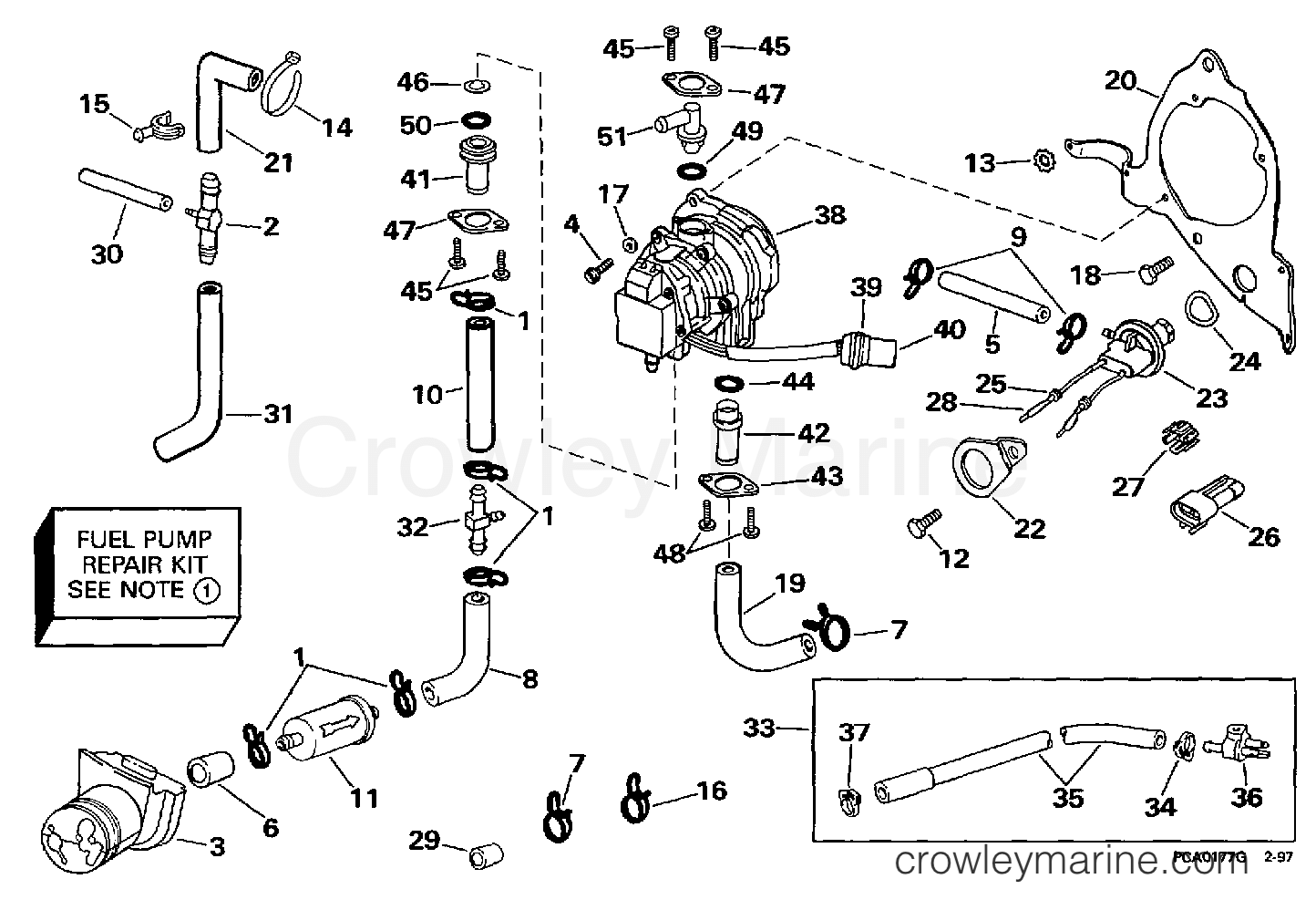 FUEL PUMP - 1997 Outboard 200 J200STLEUB | Crowley Marine