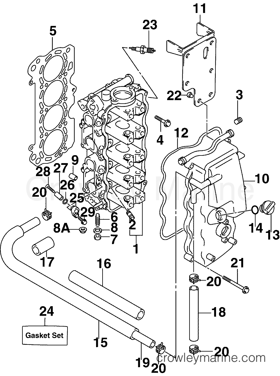 CYLINDER HEAD - 2005 Outboard 70 BJ70PL4SOA | Crowley Marine