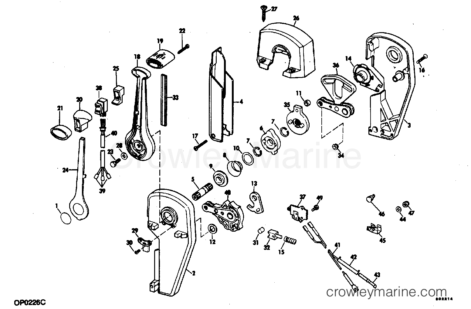 REMOTE CONTROL ASSEMBLY-BINNACLE MOUNT 75-235 - 1982 Rigging ...
