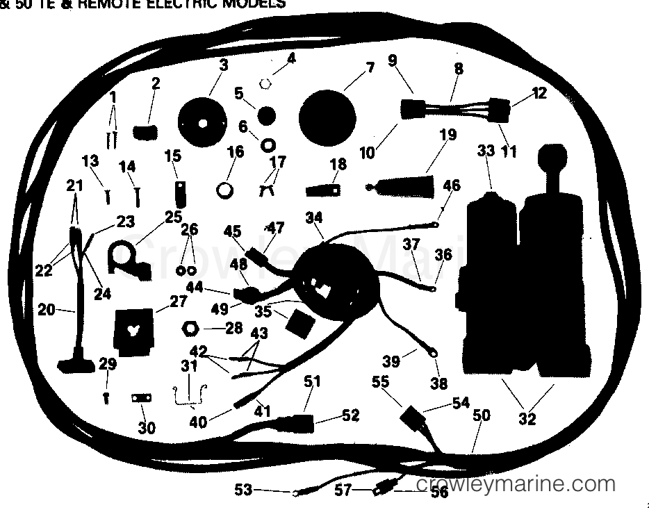 POWER TRIM/TILT KIT - 40, 48 & 50 TE & REMOTE ELECTRIC - 1990 Rigging ...