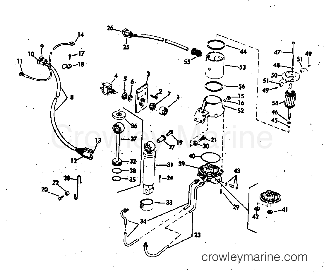 POWER TILT KIT 70,75,85,115 WITH 20" TRANSOM - 1977 Rigging Accessories ...