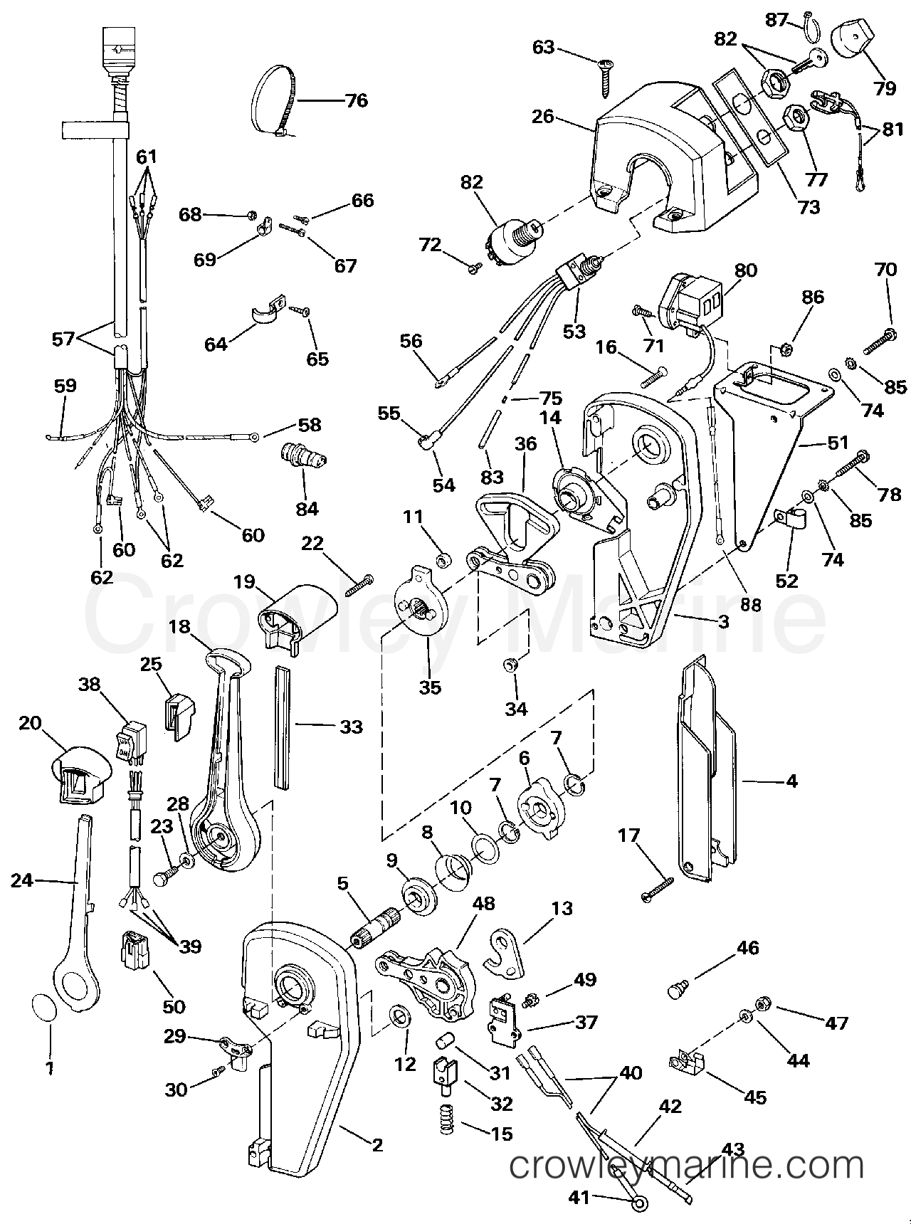 REMOTE CONTROL - BINNACLE - SINGLE LEVER - PREWIRED - 1989 Rigging ...