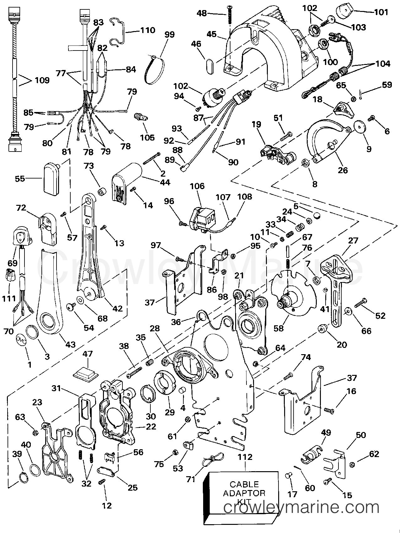 REMOTE CONTROL - BINNACLE - SINGLE LEVER - PREWIRED - 1993 Rigging ...