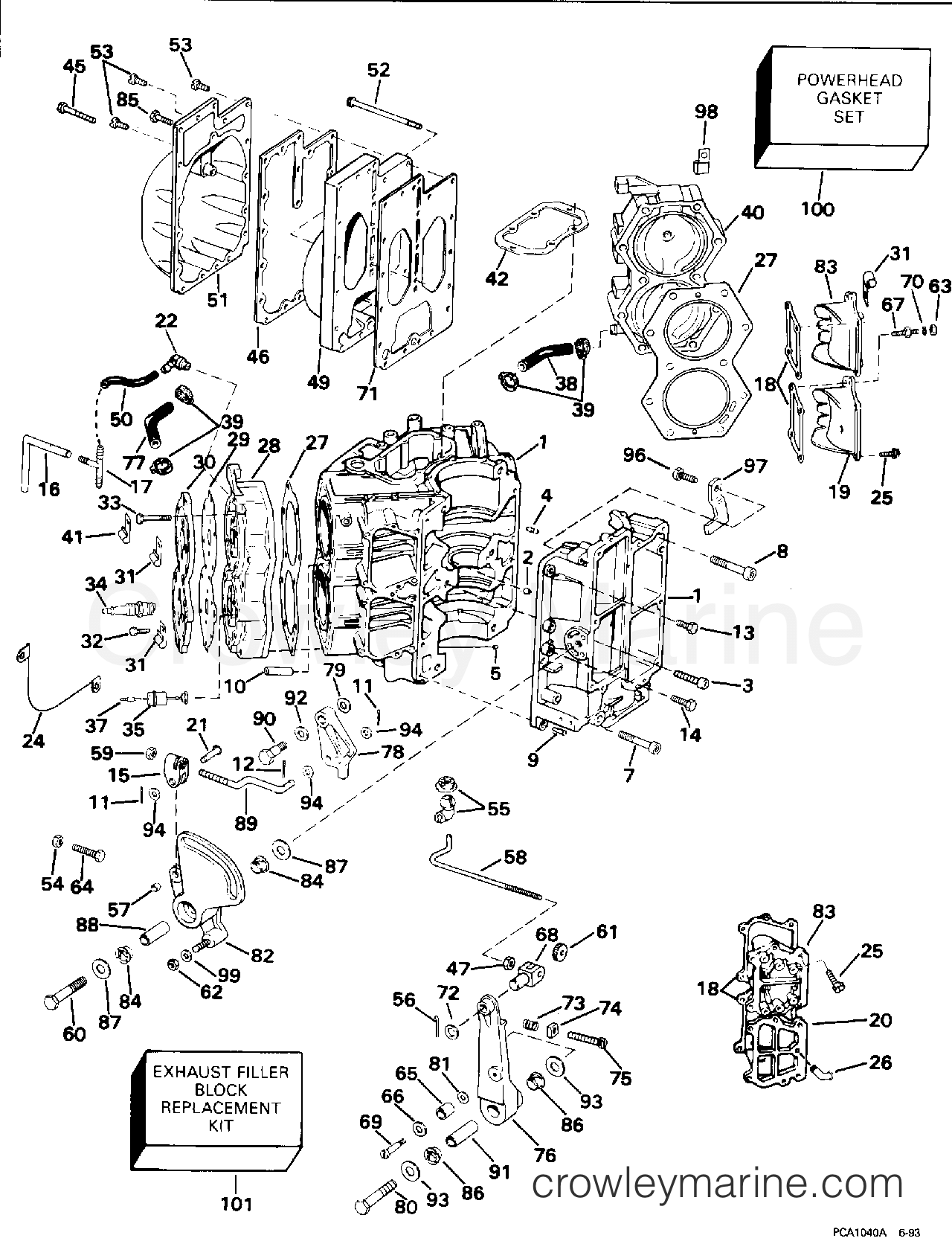 CYLINDER & CRANKCASE - 1994 Turbojet 115 115JEERA | Crowley Marine