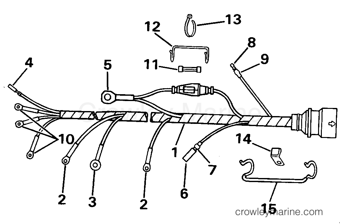 CABLE ASSEMBLY - 1990 Outboard 25 VE25ELESE | Crowley Marine