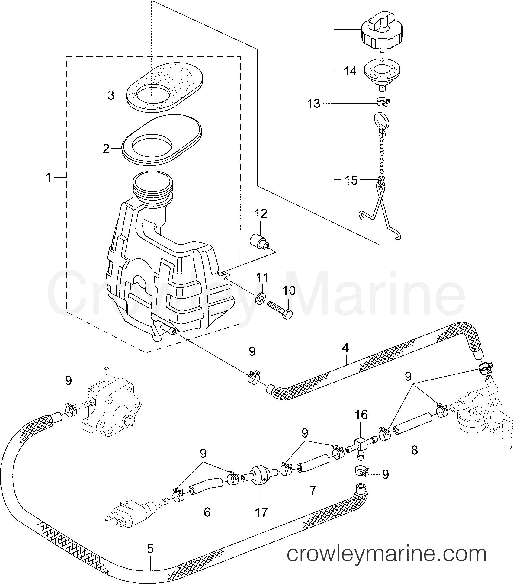 INTEGRAL FUEL TANK - AB Outboard 4 PORTABLE B4RGL4ABA | Crowley Marine