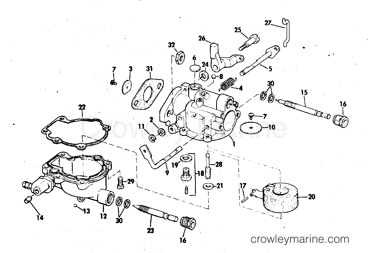 CARBURETOR - 1972 Outboard 2 2R72M | Crowley Marine