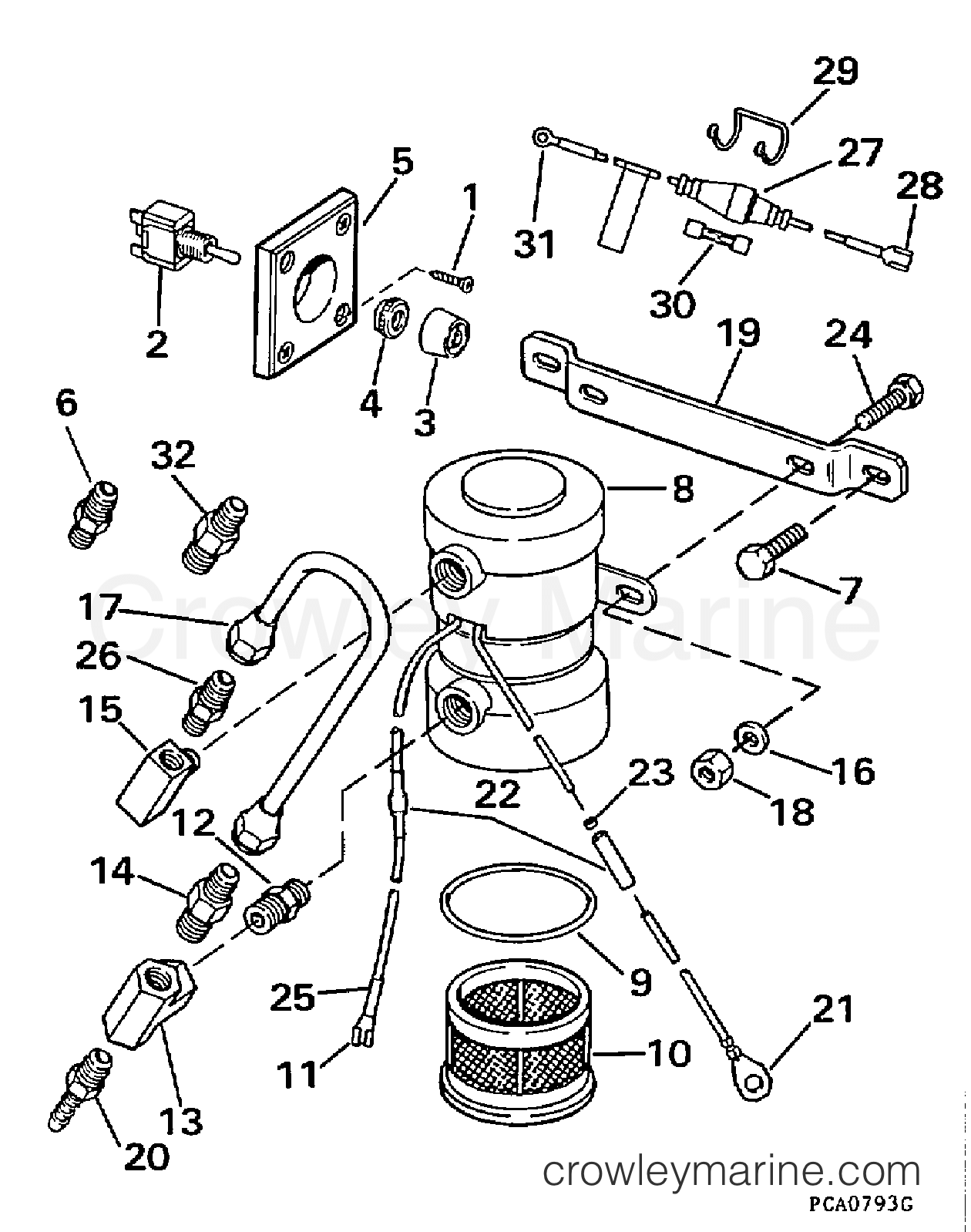 ELECTRIC PRIMER PUMP ASSY. - 1998 Outboard 250 BE250CXECB | Crowley Marine