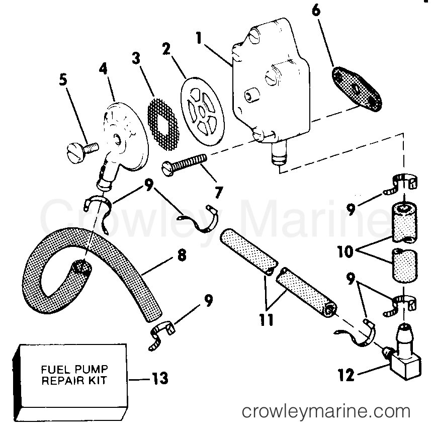 FUEL PUMP - 1984 Outboard 25 E25ECRS | Crowley Marine