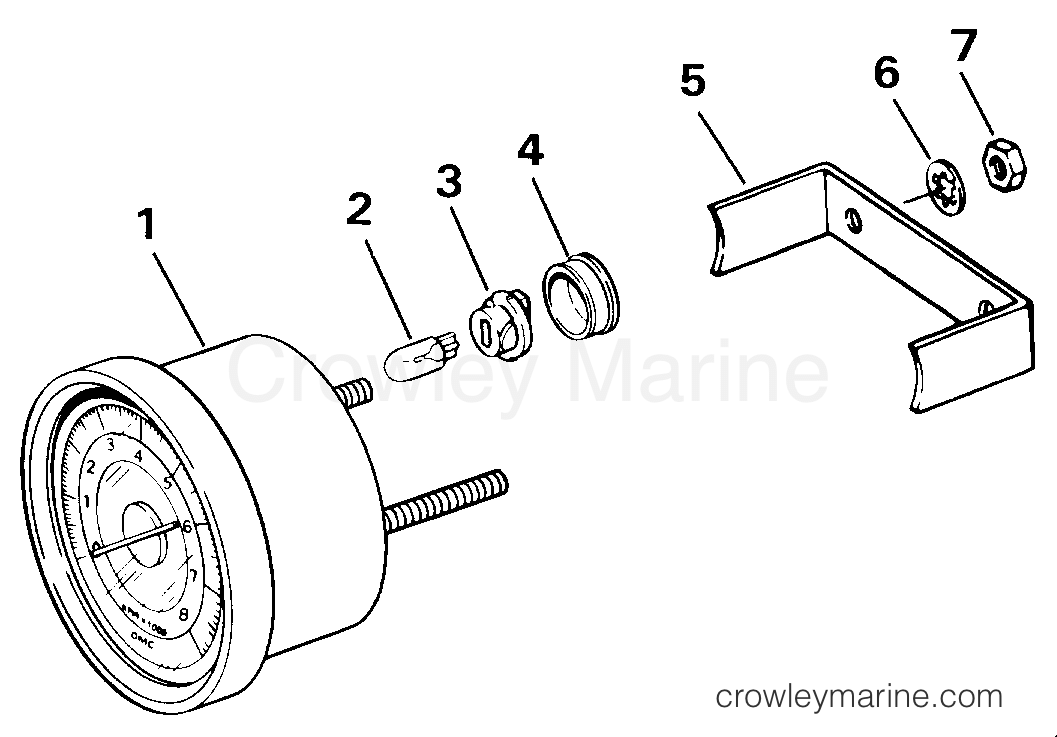 TACHOMETER KITS - FLUSH MOUNT - 7000 RPM - NON-PLUG-IN - 1990 Rigging ...