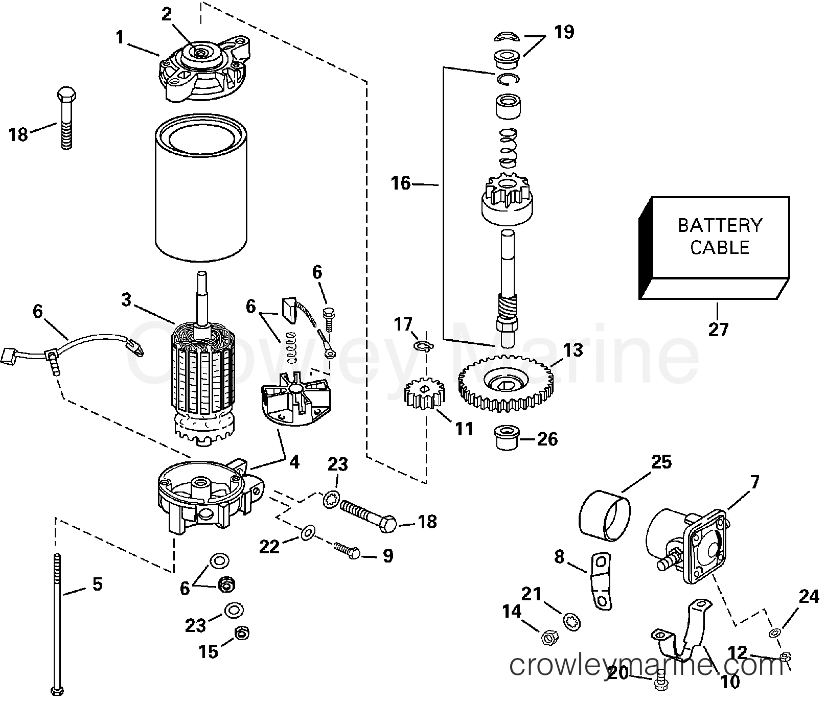 STARTER MOTOR - 2003 Outboard 150 J150PXSTM | Crowley Marine