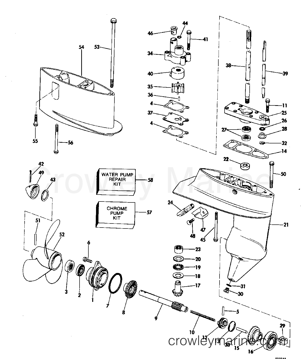 GEARCASE - 1980 Outboard 7.5 J8RCSS | Crowley Marine