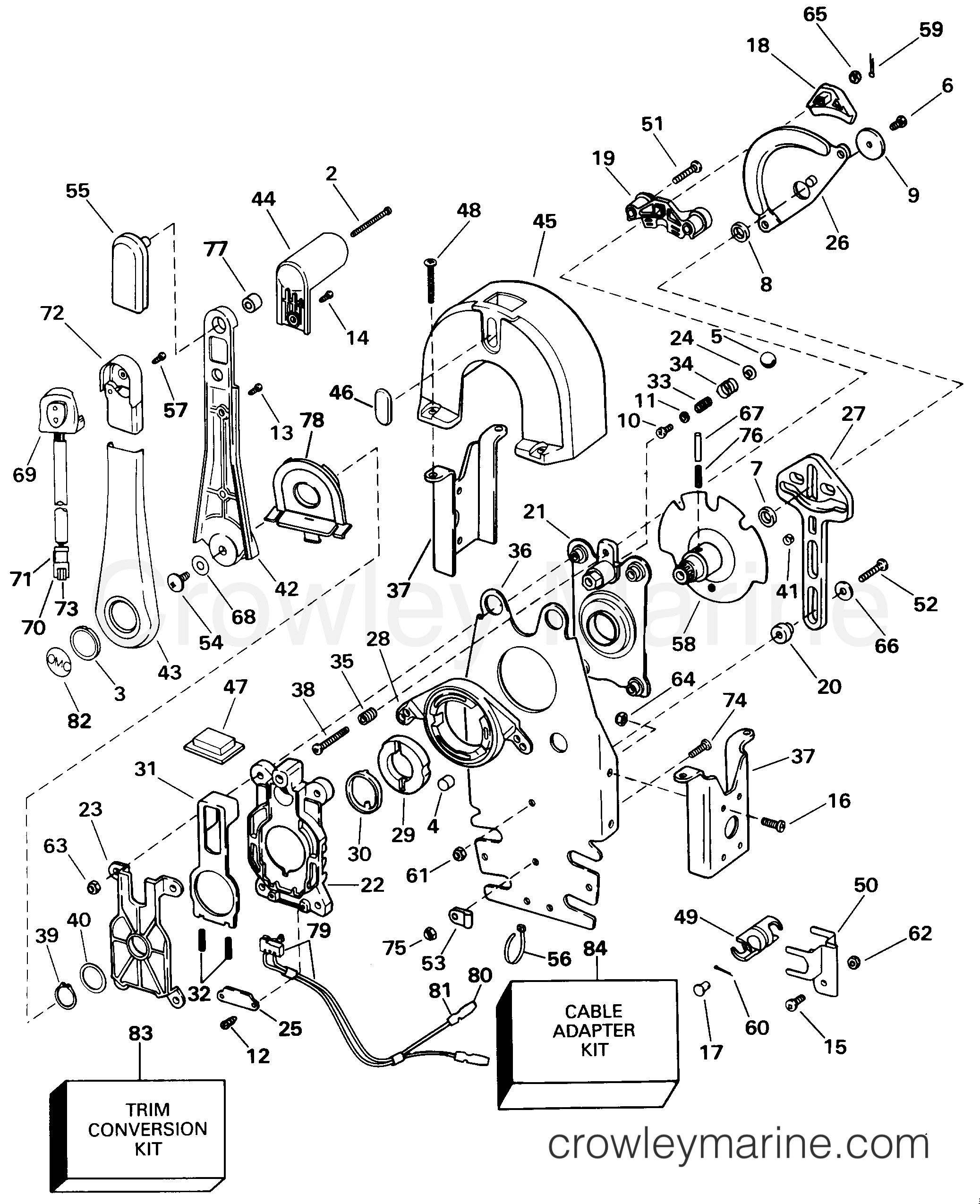 REMOTE CONTROL -- BINNACLE -- SINGLE LEVER - 1998 Rigging Accessories ...