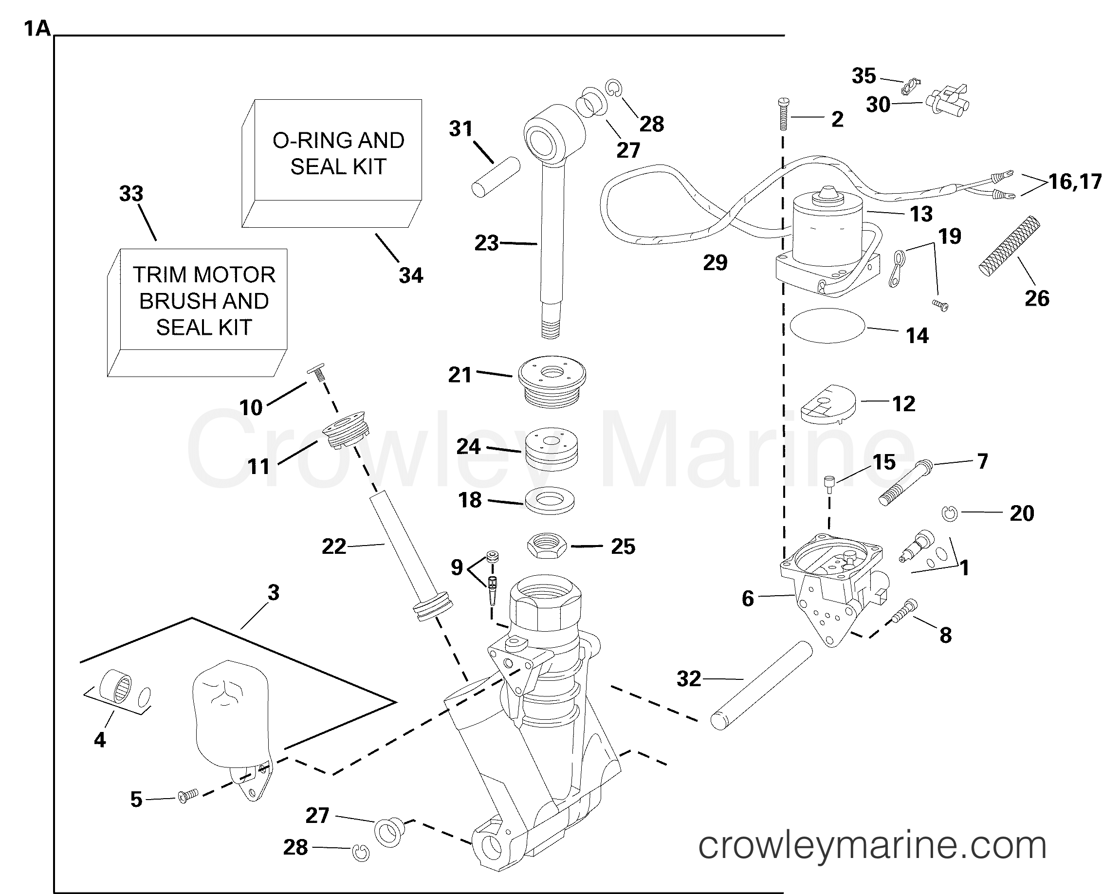 TRIM & TILT ASSEMBLY - 2005 Outboard 200 E200DCXSOC | Crowley Marine