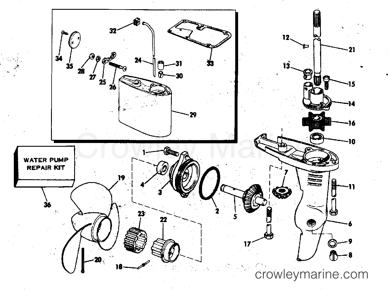 GEARCASE - 1976 Outboard 2 2R76S | Crowley Marine
