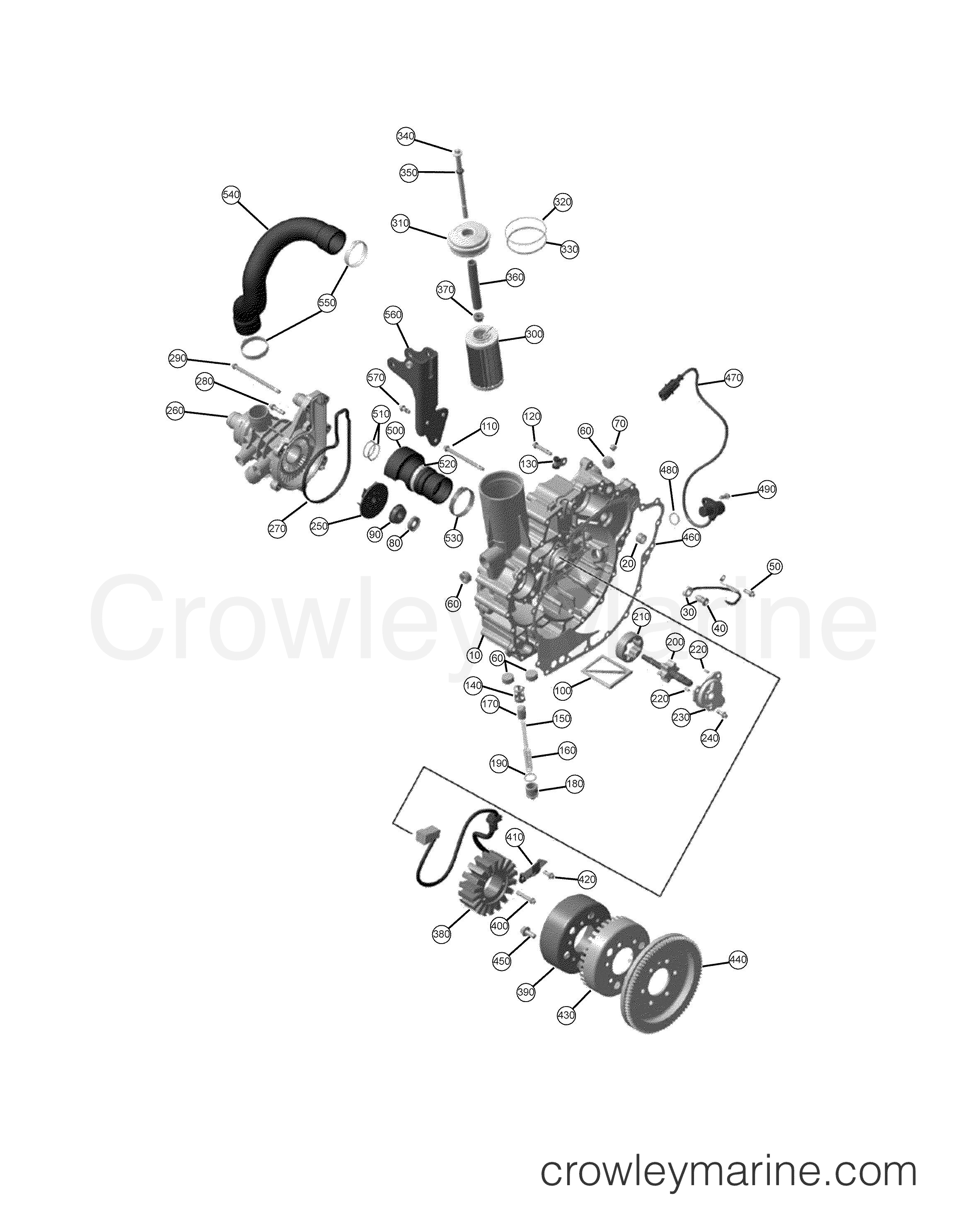 PTO COVER AND MAGNETO - AF Powertrain 250 440005AFA | Crowley Marine
