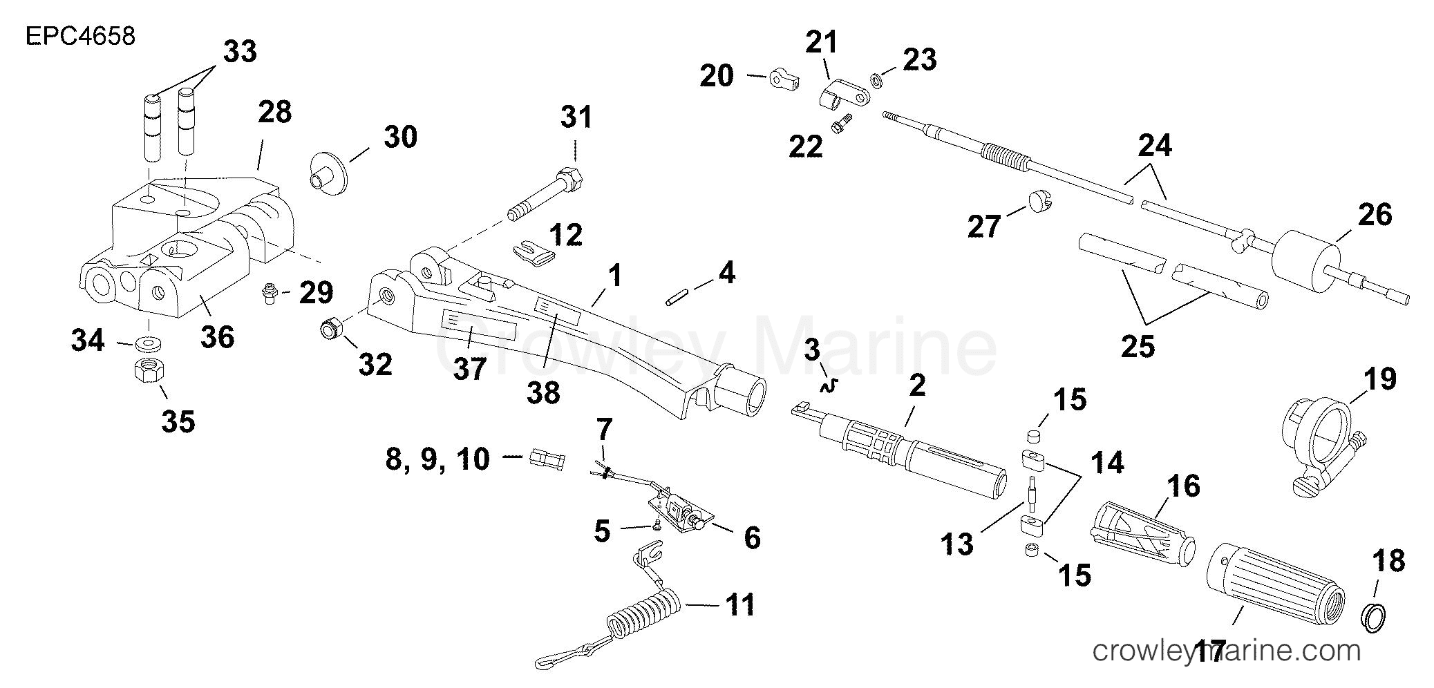 TILLER ARM - AB Outboard 30 - MFE B30MRLABB | Crowley Marine