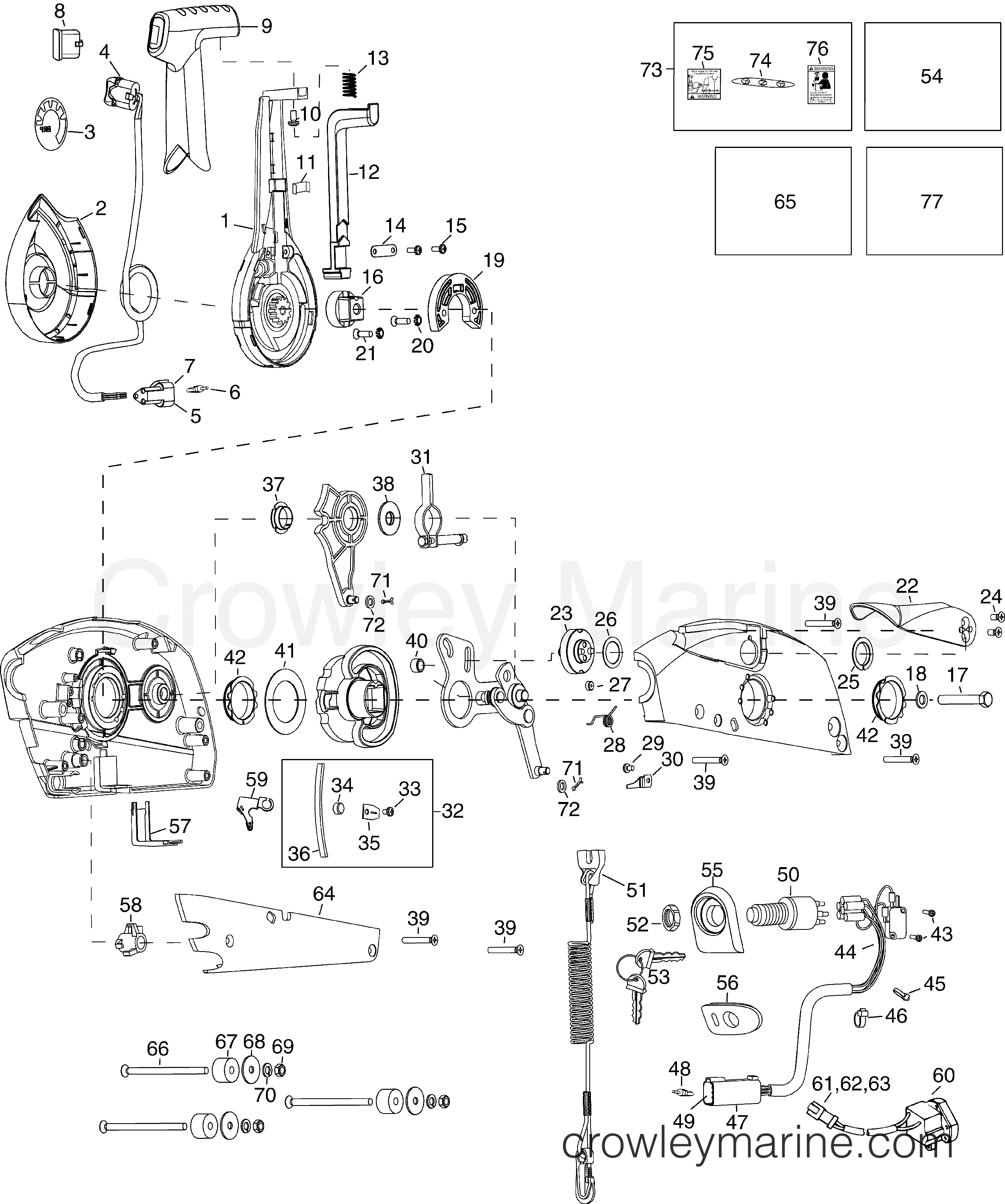 REMOTE CONTROL - SURFACE MOUNT (E-TEC STYLING) - 2005-2010 Rigging ...