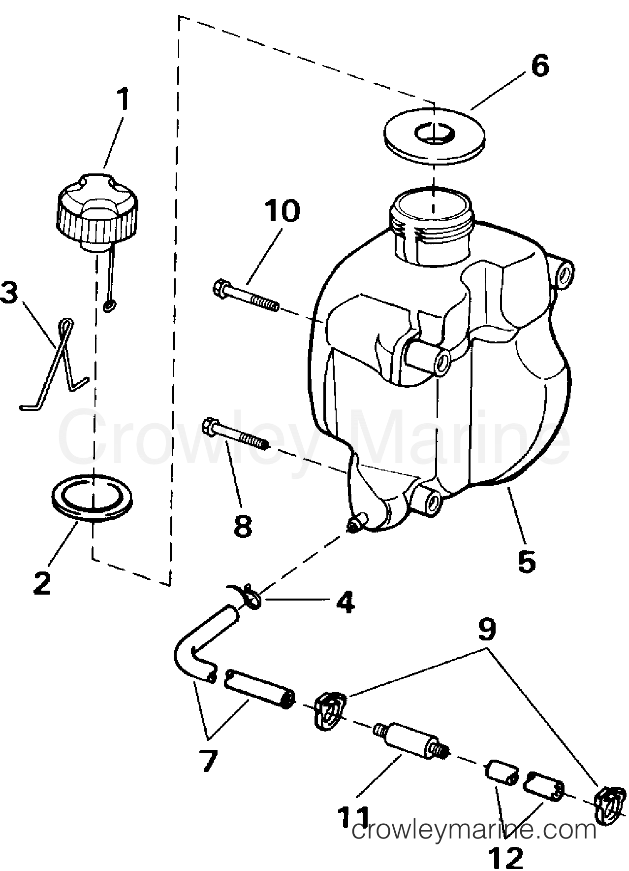 FUEL TANK - INTEGRAL TANK MODELS ONLY - 1991 Outboard 4 E4REIA ...
