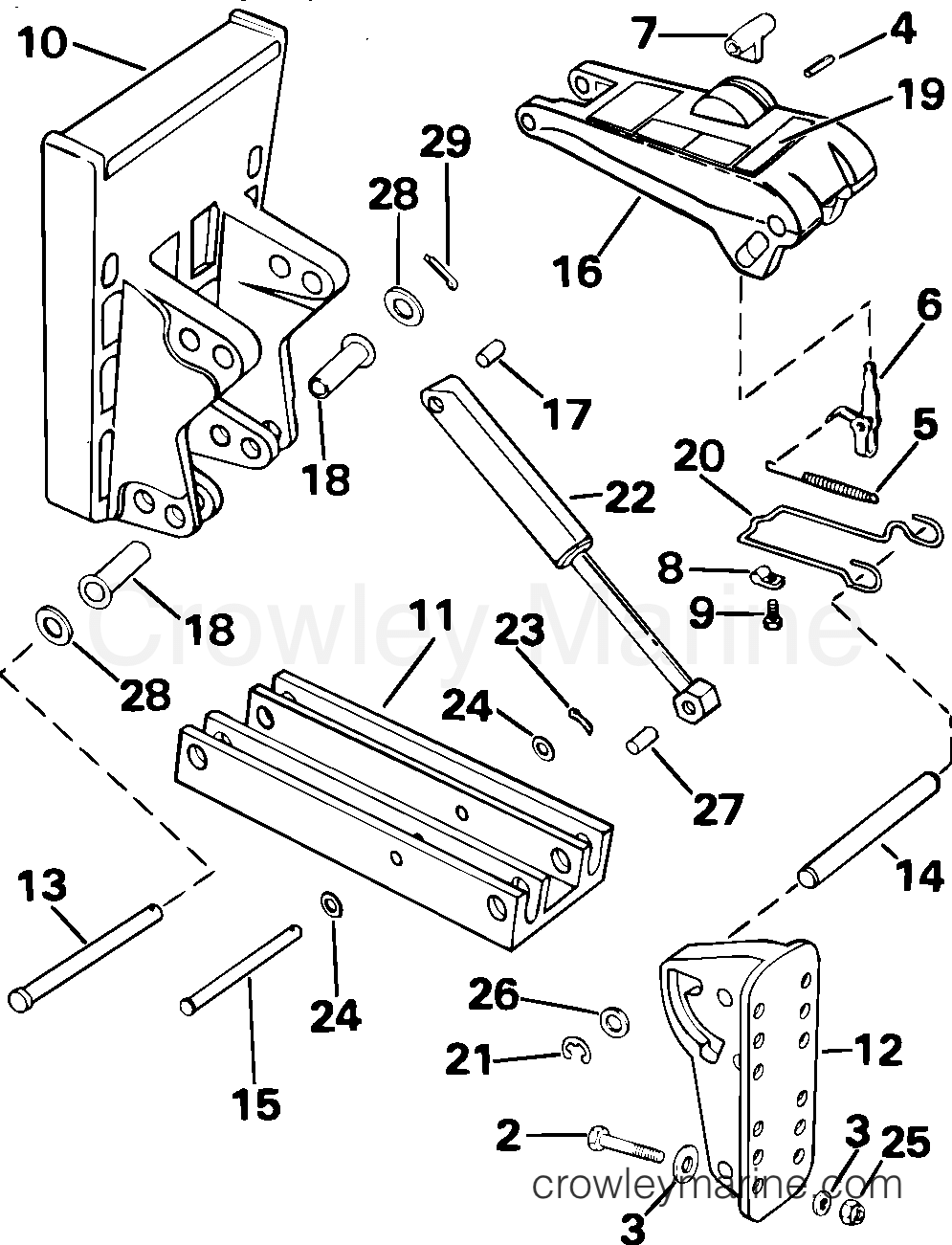 AUXILIARY MOTOR BRACKET - 125 LBS. (56.6 KG) - 2001-2004 Rigging ...