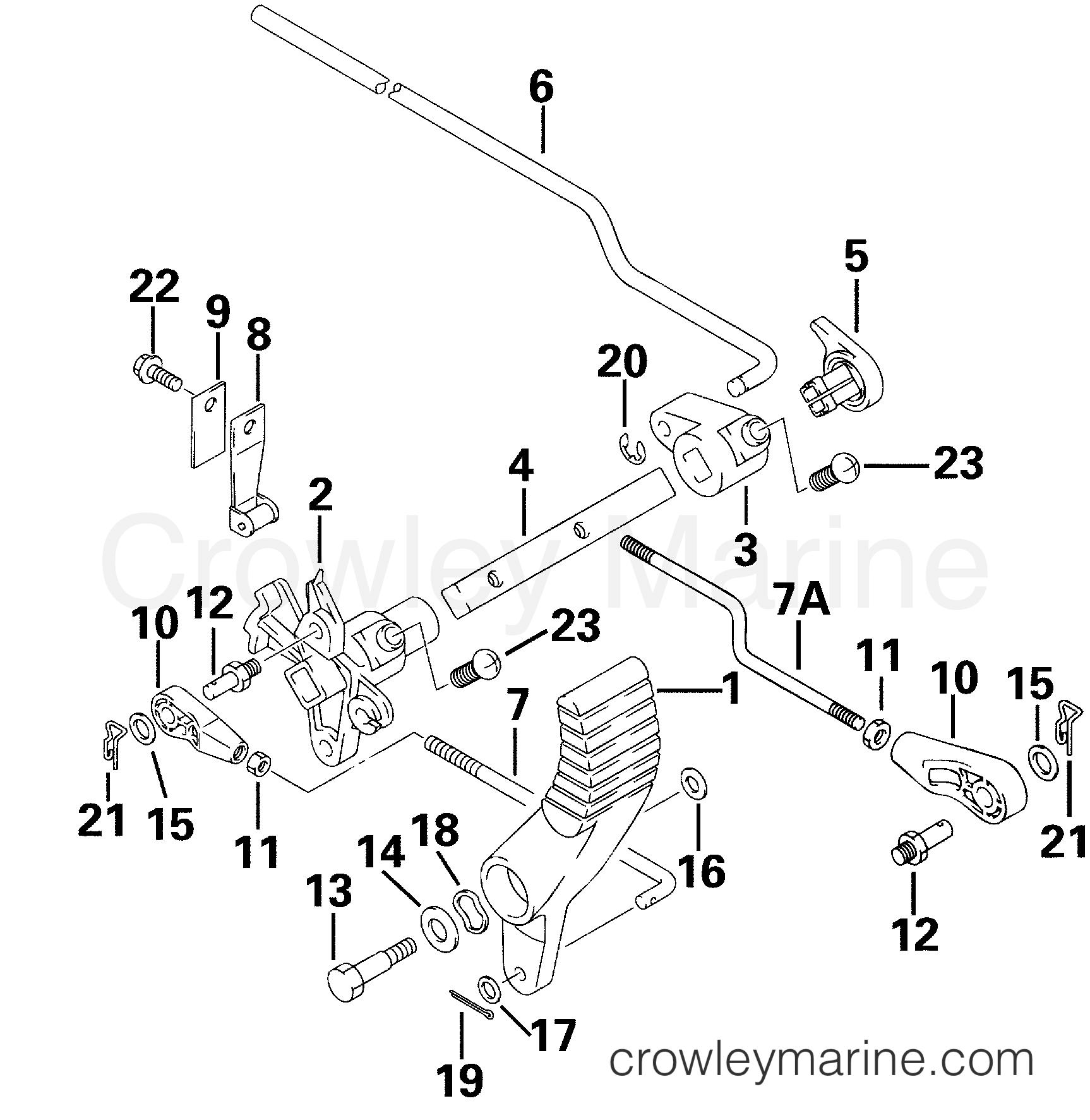 SHIFT HANDLE LEVER 2000 Outboard 25 E25PL4SSS Crowley Marine shift-handle-lever-2000-outboard-25-e25pl4sss-crowley-marine