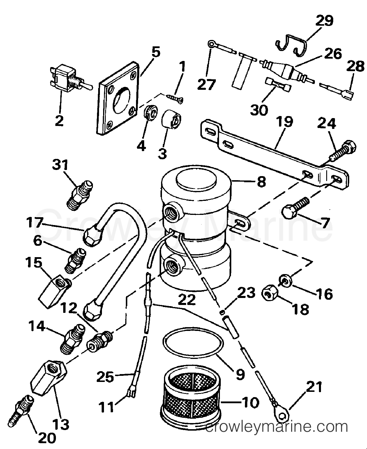 ELECTRIC PRIMER PUMP ASSY. - 1988 Outboard 275 E275CXCCA | Crowley Marine