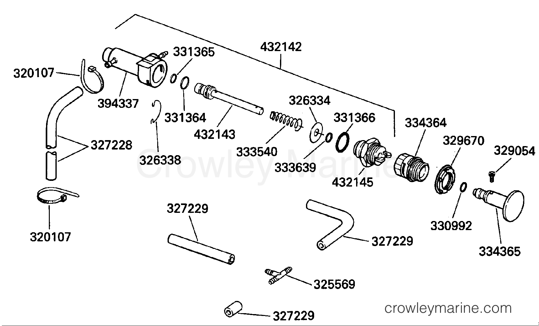 PRIMER SYSTEM - MANUAL START - 1989 Outboard 40 TJ40ELCEC | Crowley Marine