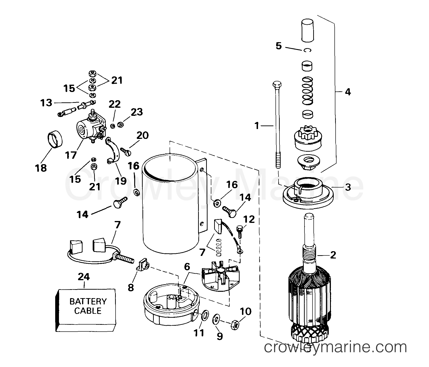 ELECTRIC STARTER - 1999 Outboard 40 J40JPLEEC | Crowley Marine