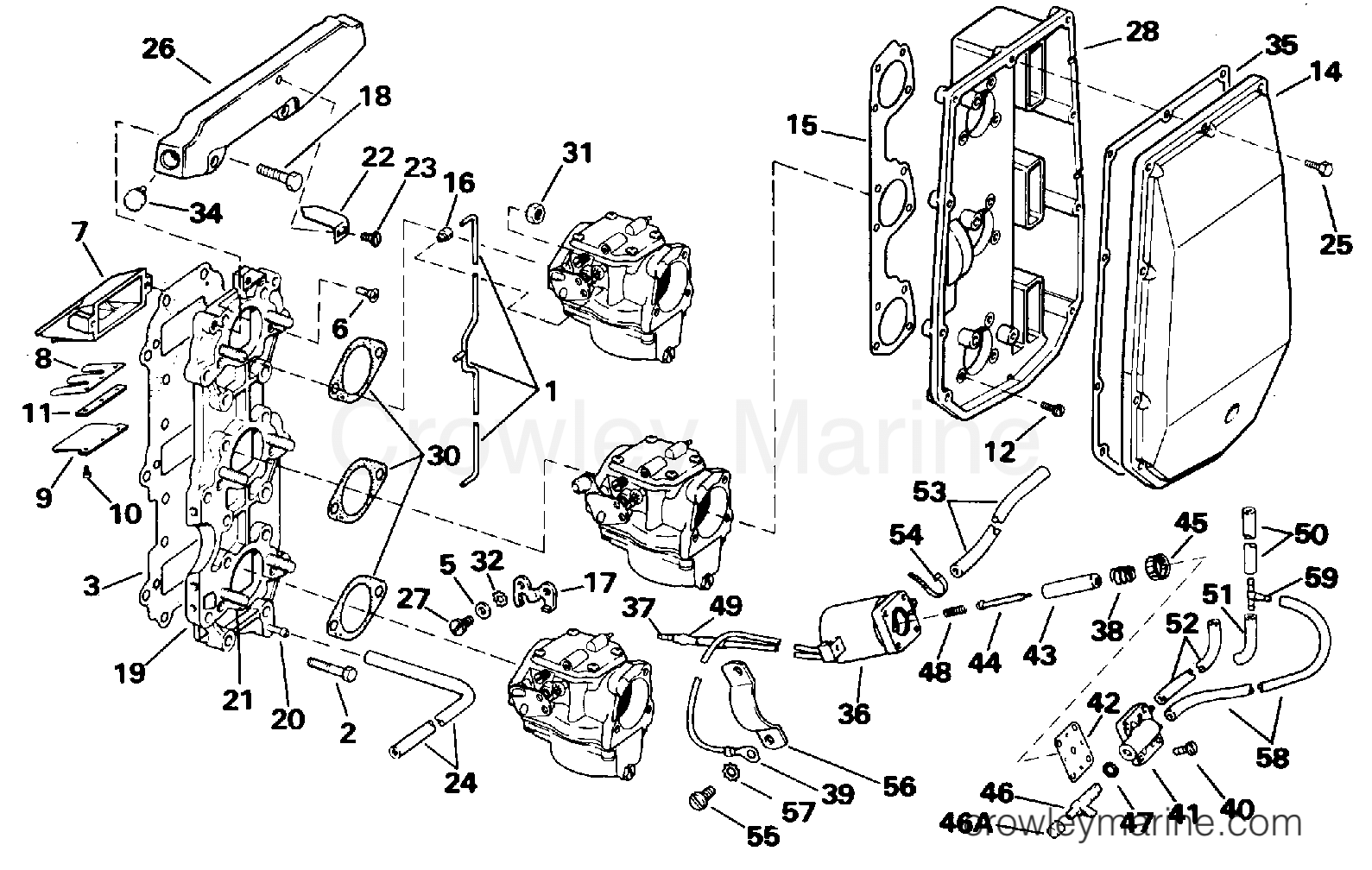 INTAKE MANIFOLD - 1995 Outboard 50 E50TTLEOS | Crowley Marine