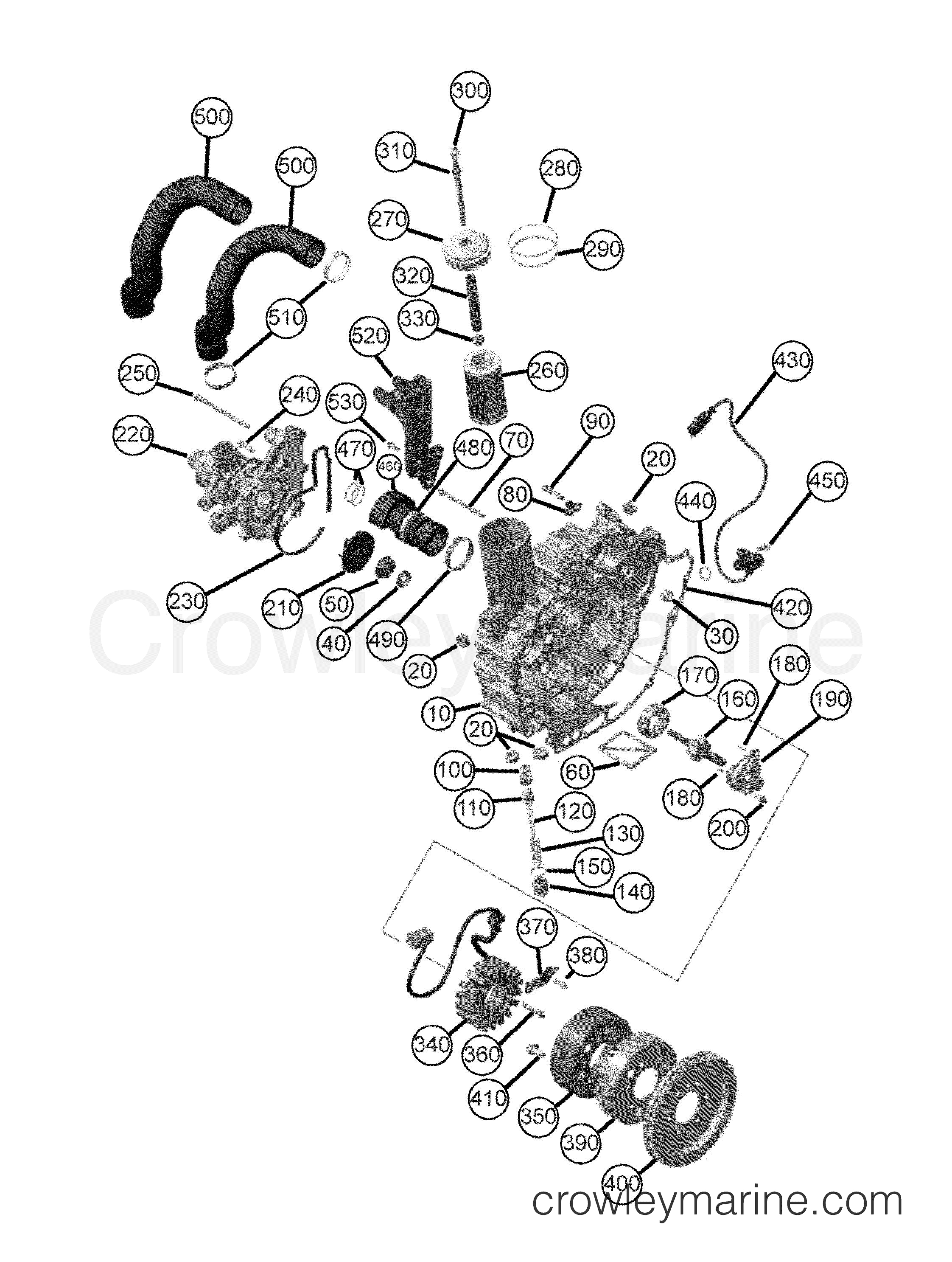 PTO COVER AND MAGNETO - AF Powertrain 150 440023AFA | Crowley Marine