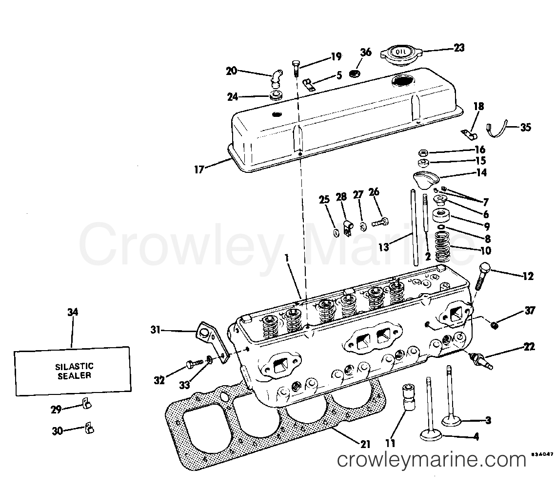 CYLINDER HEAD GROUP - 1983 Stern Drive 5 504SPMCCTR | Crowley Marine