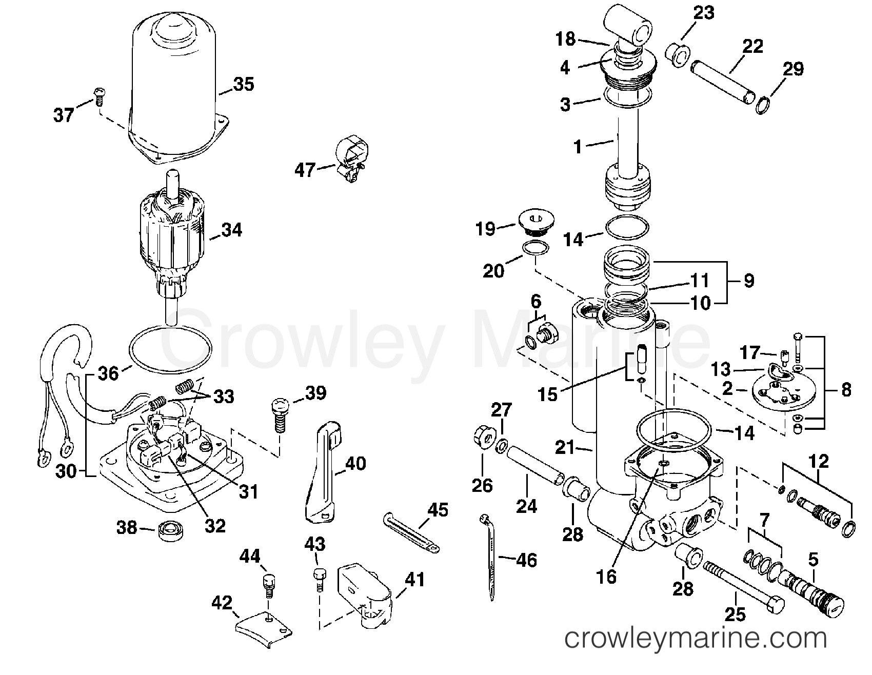 POWER TRIM/TILT HYDRAULIC - 2000 Outboard 50 E50PL4SSC | Crowley Marine