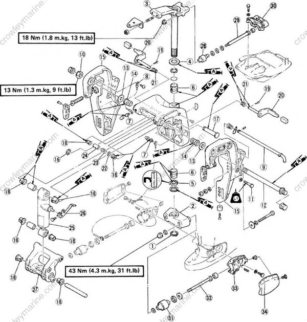 Bracket Unit [Exploded Diagram] [1994] | Crowley Marine