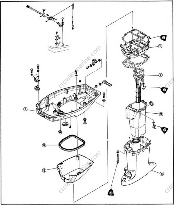 Bracket Unit [Upper Casing Exploded Diagram] [1989] | Crowley Marine