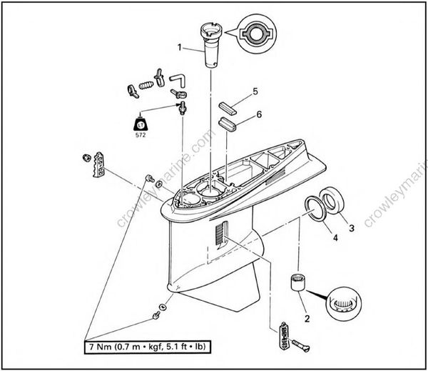 Lower Unit [Lower Case Assembly(Regulator Rotation Models)] [2002 ...
