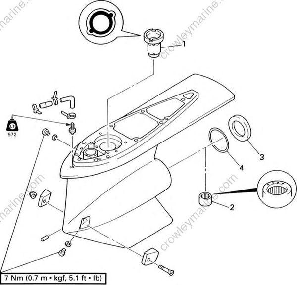 Lower Unit [Lower Case Assembly(Regulator Rotation Models)] [2002 ...